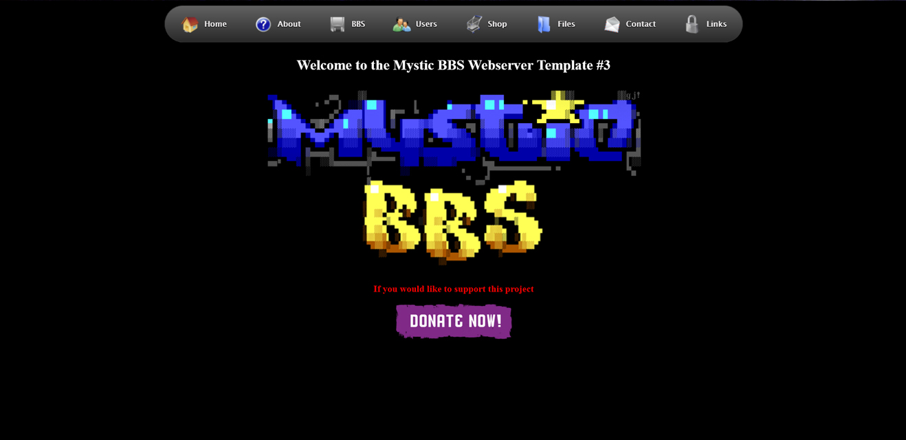 Mystic BBS Web template #3 – Dreamland BBS DoRE / DoRENET WHQ