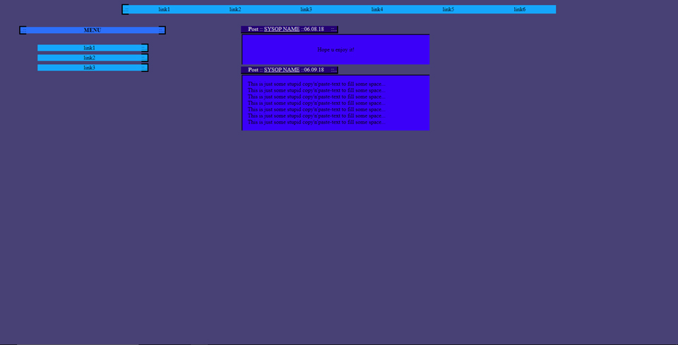 Mystic BBS Web template #4 – Dreamland BBS DoRE / DoRENET WHQ