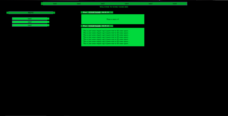 Mystic BBS Web template #4 – Dreamland BBS DoRE / DoRENET WHQ
